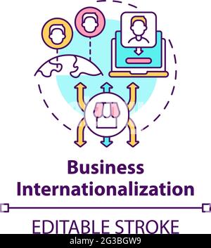 International business concept icon. Internationalization idea thin ...