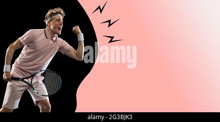 Magazine style poster with young professional basketball player in ...