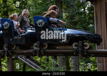 The Falcon rollercoaster ride at Duinrell theme park, Wassenaar, The ...