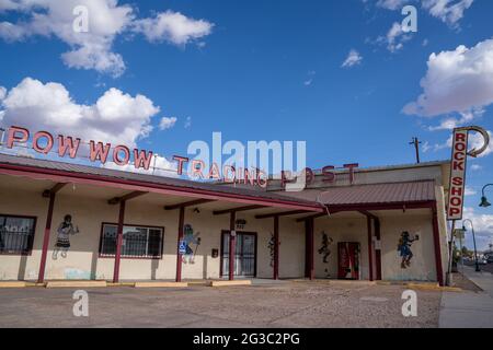 Holbrook, Arizona - May 17, 2021: Sign for the Pow Wow Trading Post and ...