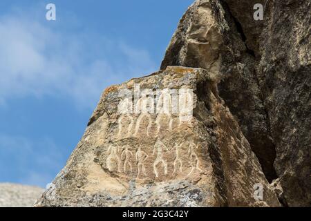 Ancient petroglyphs in Gobustan (Qobustan), Azerbaijan Stock Photo - Alamy