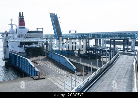 Loading ramps and rails for on a ferry Stock Photo - Alamy