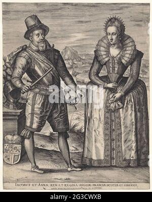 Double Portrait of Jacobus I of England and Anna van Denmark, King and ...