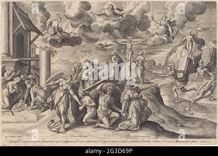 Allegory with three divine virtues Faith (Faith) and Hope (Spes) and ...