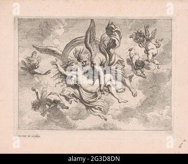 Boreas and Oreithyia. Boreas flies away with the desperate Oreithyia in ...
