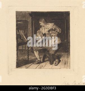 Luit player playing sheet music Stock Photo - Alamy