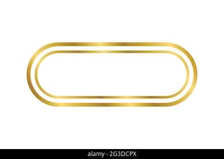 Gold shiny glowing vintage ellipse frame with shadows isolated on white ...