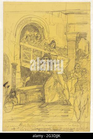 The Jew Shylock, walking through the streets, Jac van Looij, 1865 ...