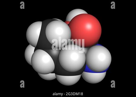 L-Leucine amino acid bcaa molecule 3D render chemical structure Stock ...