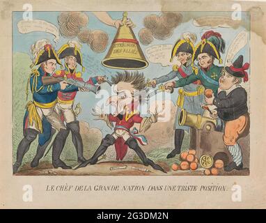 Cartoon on Napoleon, 1813, Napoleon (title on object), Cartoon on ...