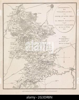 WATERLOO 4 BRAS MAP 1815 Stock Photo - Alamy
