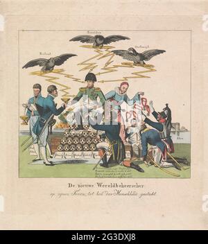 Napoleon on a throne of human skulls, 1813, 1813 print Cartoon on ...
