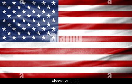 Realistic flag of America on the wavy surface of fabric Stock Photo - Alamy