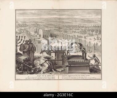 Moses focuses on the tabernacle. Moses pointing at the ark of the ...