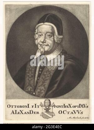 Portrait of Pope Alexander VIII. Pope Alexander VIII, wrapped in a ...