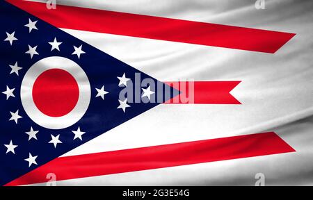 Realistic flag State of Ohio on the wavy surface of fabric Stock Photo ...