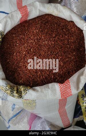 Red Rice at rice market, in Tigaraksa, Tangerang, Banten, Indonesia ...