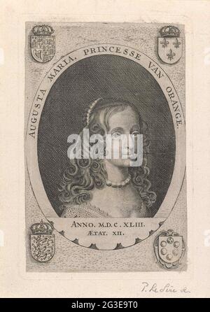 Portrait of Maria Henrietta Stuart, at the age of 15, Anonymous, 1650 ...