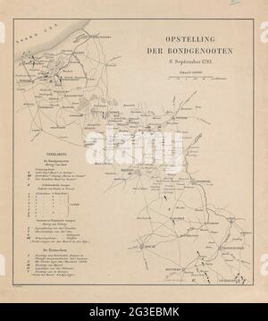 Map with the positions of the allies and French, 1793, F. de Bas, 1793 ...