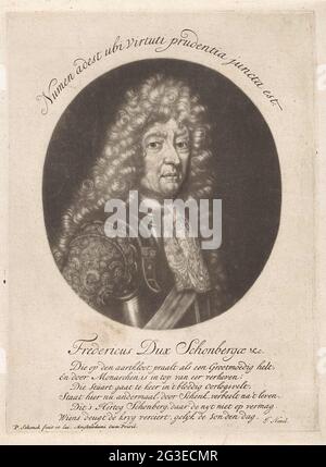 Portrait of Friedrich Arnaud Hertog van Schomberg, Jacob Gole, after ...