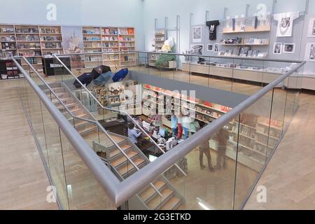 Museum shop with circulation in the Philips wing; Philips wing for ...