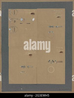 Colored blueprints of ring designs. Designs for jewelry Stock Photo - Alamy