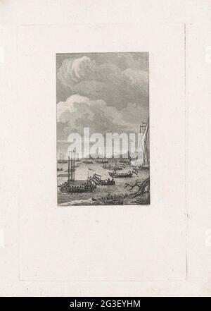 Cannon troops in Dordtsche Kil, 1793. The closure of the Dortsche Kil ...