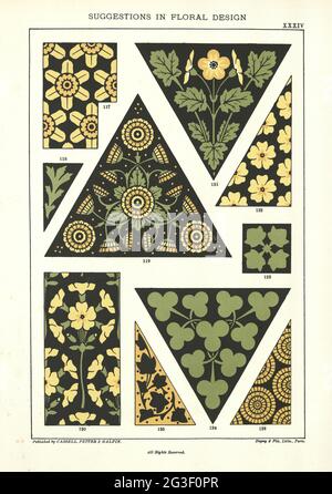 Suggestions in floral design, Victorian decorative design, flower ...