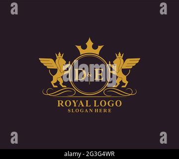 DE Letter Lion Royal Luxury Heraldic,Crest Logo template in vector art ...