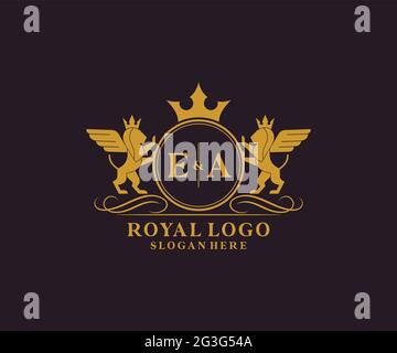 EA Letter Lion Royal Luxury Heraldic,Crest Logo template in vector art ...