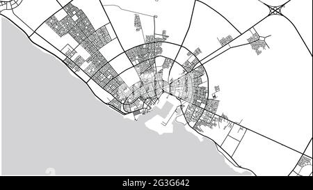Urban vector city map of Yanbu, Saudi Arabia, Middle East Stock Vector ...