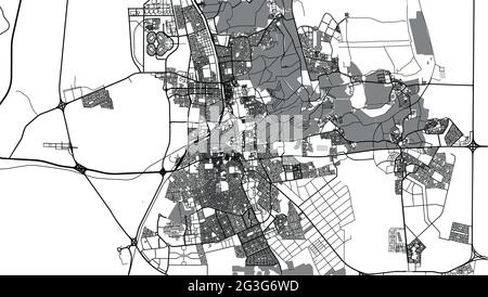 Urban vector city map of Al Qatif, Saudi Arabia, Middle East Stock ...