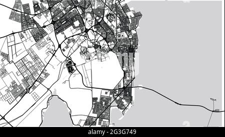 Urban vector city map of Khobar, Saudi Arabia, Middle East Stock Vector ...