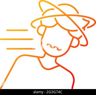 Fainting color icon. Dizziness, consciousness loss. Heat, sun stroke ...