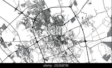 Urban vector city map of Buraydah, Saudi Arabia, Middle East Stock ...