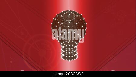 Light bulb against red background Stock Photo - Alamy
