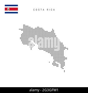 Costa rica Map Silhouette Pixelated generative pattern illustration ...