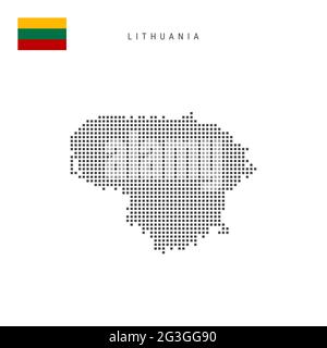 Square dots pattern map of Lithuania. Dotted pixel map with national ...