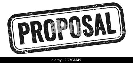 PROPOSAL text on black grungy round vintage stamp Stock Photo - Alamy