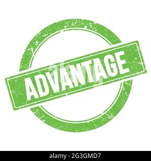 ADVANTAGE text on green grungy rectangle stamp sign Stock Photo - Alamy