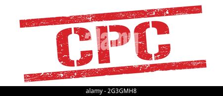 CPC text on red grungy rectangle stamp sign Stock Photo - Alamy