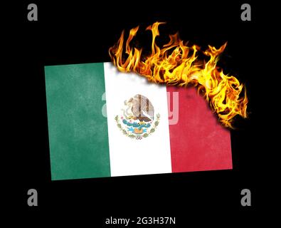 Flag burning - Mexico Stock Photo - Alamy