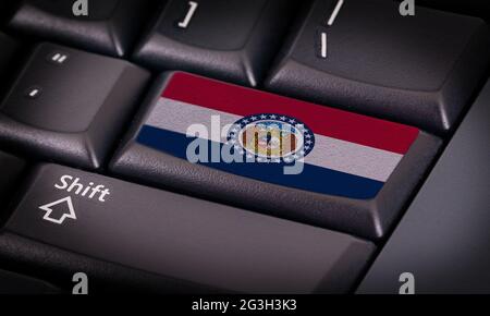 Flag on button keyboard, flag of Missouri Stock Photo - Alamy