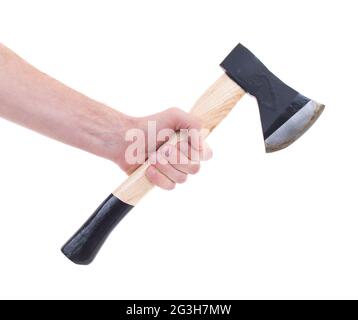 Hand holding a modern axe Stock Photo - Alamy