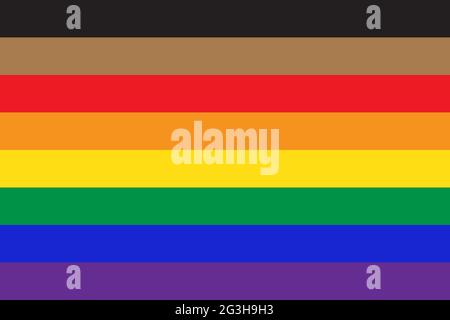 New pride flag LGBT background. Redesign with Black, Brown, and ...