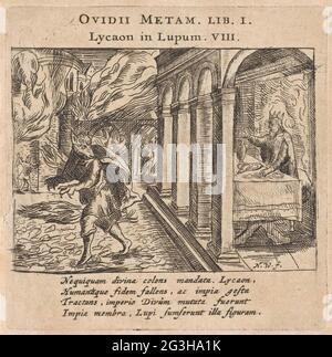 Jupiter changes king Lycaon into a wolf; Metamorphoses from Ovid ...