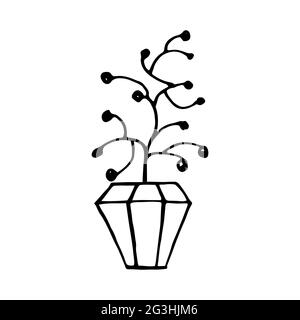 Doodle faceted glass. Hand-drawn cut glass isolated on white background ...