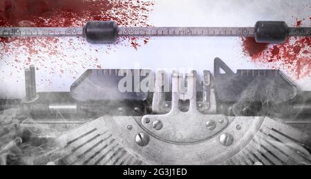 Bloody note - Vintage inscription made by old typewriter, Confession ...