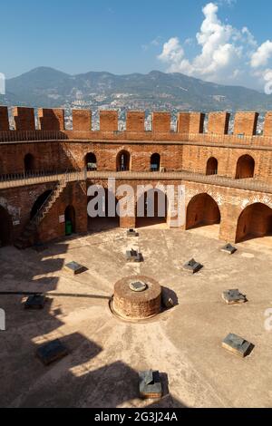 The historical Red Tower in the Alanya district of Antalya, one of the ...
