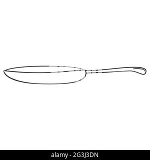 Sketch fry pan in doodle style. Hand drawing vector illustration Stock ...